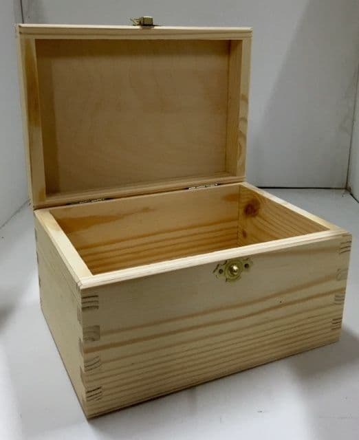 Pine wood box & lid 20x14 5x11 5CM RN123 jewellery memory storage type1